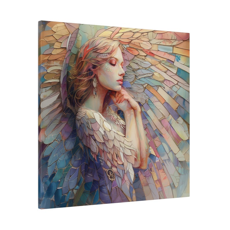 Precious Angel Stretched Canvas Art, Spiritual Guardian Angel Wall Art ...