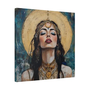 Meditative Goddess Wall Decor, Serene Zen Meditation Canvas Artwork ...