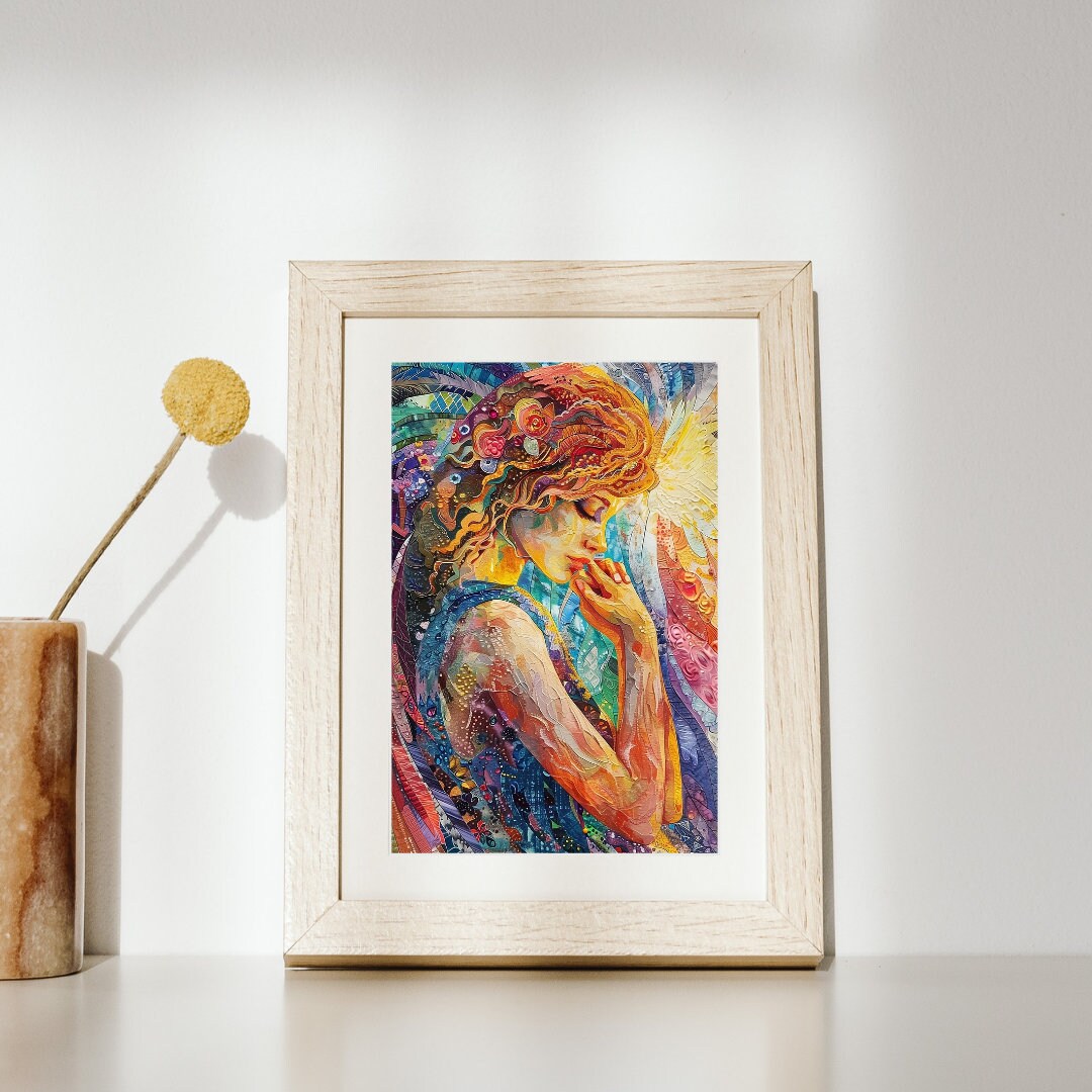 Bright Angel, Colorful Art, Spiritual Imagination, Spiritual Wall Decor ...