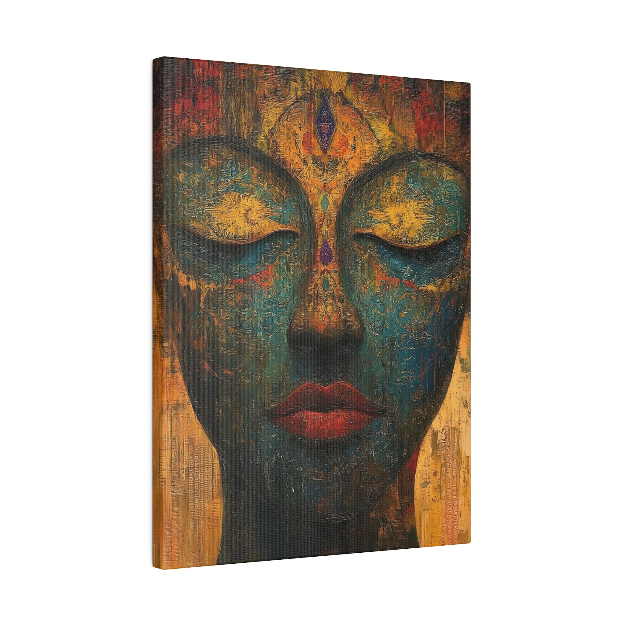 Mystical Blue Goddess of Peace Matte Canvas, Mindfulness Decor Goddess ...