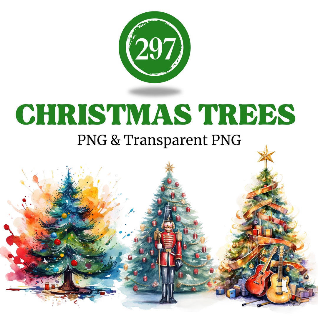 Christmas Trees Clipart Xmas Tree Watercolor Christmas Printables ...