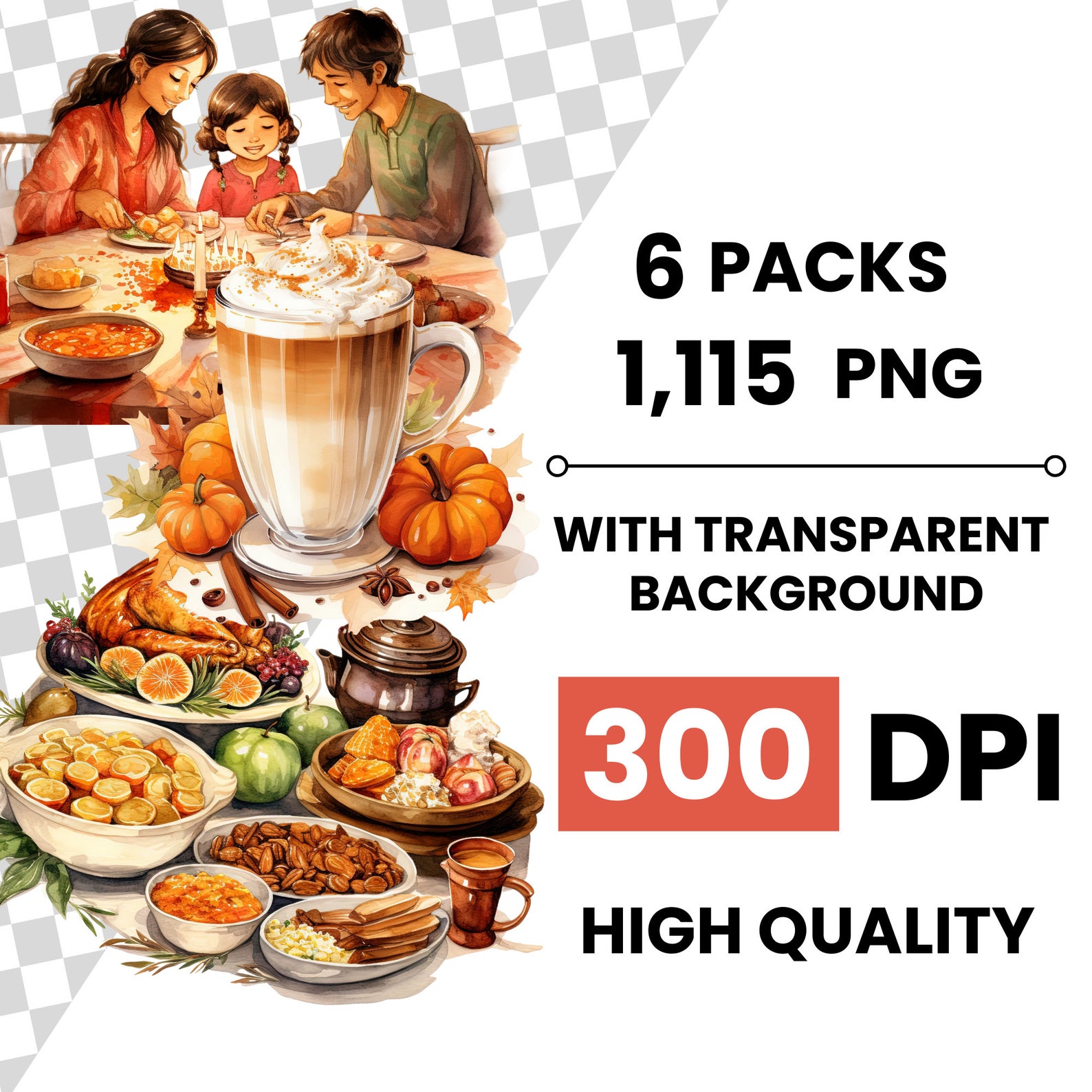 Thanksgiving Clipart Mega Bundle Autumn Clipart Fall PNG - Etsy