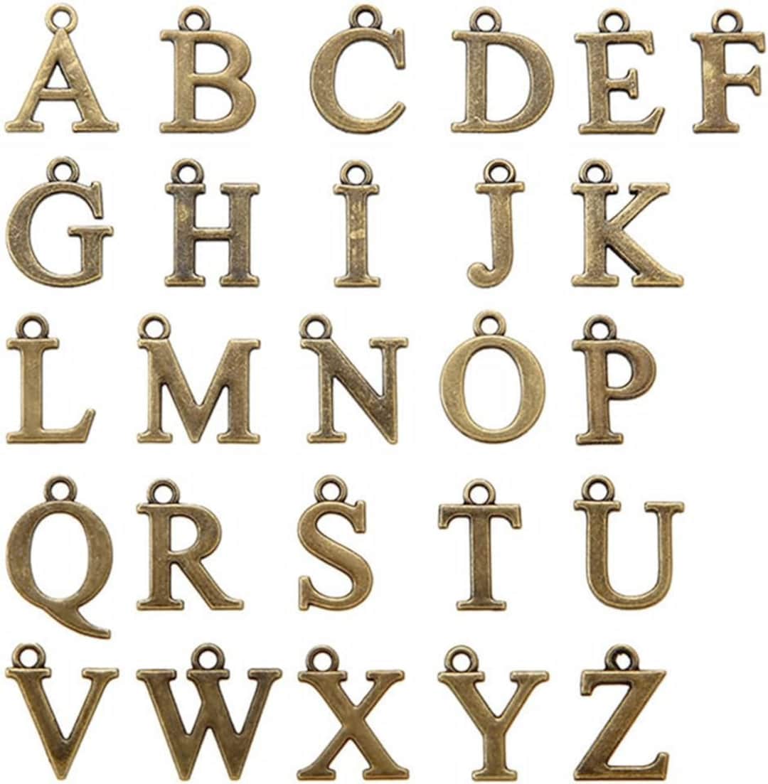 Alphabet Letter Charms Silver Letter Charm Tiny Initial Small Charm ...