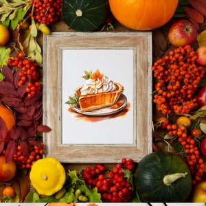Thanksgiving Dessert Clipart Autumn Food Fall Watercolor Tasty Clipart ...