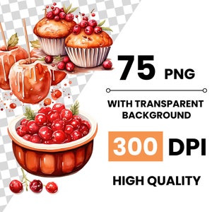 Thanksgiving Dessert Clipart Autumn Food Fall Watercolor Tasty Clipart ...