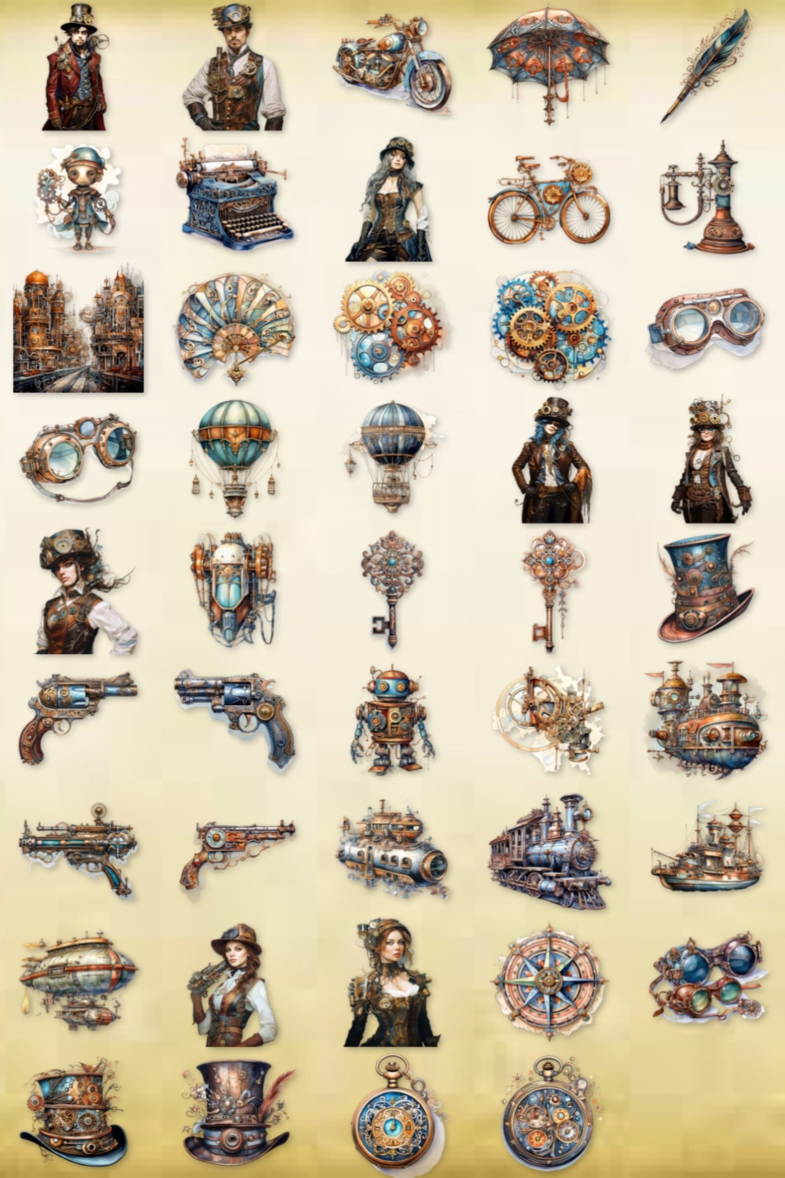 Steampunk Clipart PNG Design Steampunk World Steampunk Art Craft ...