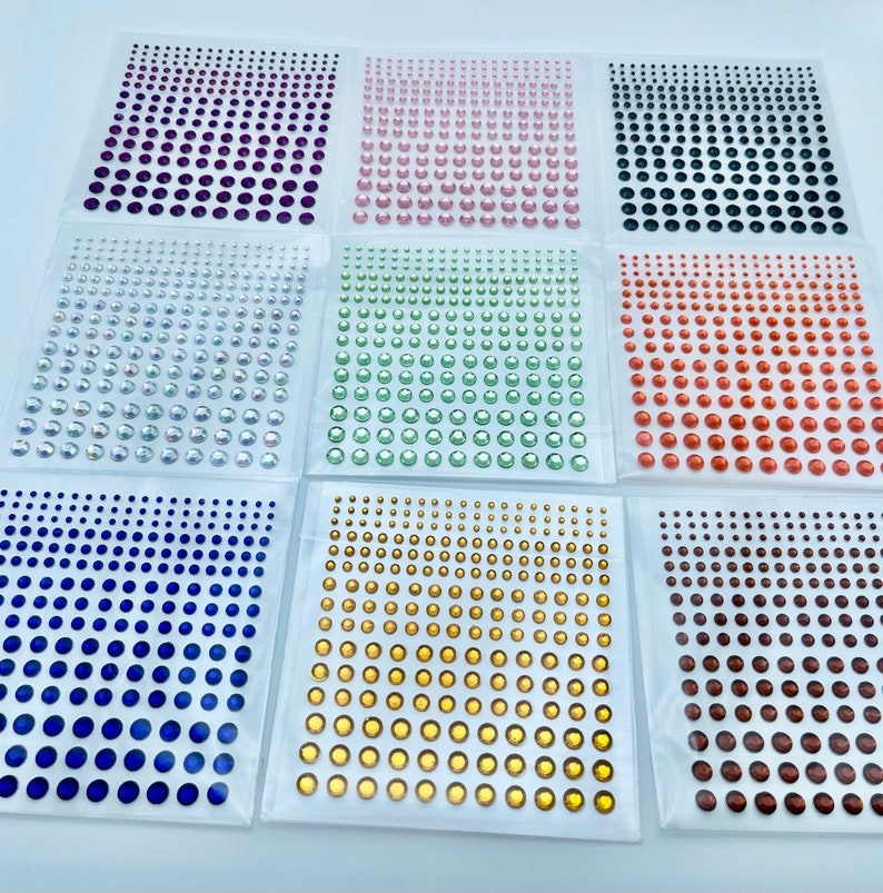 Self Adhesive Rhinestone Stickers Multicolored Stickers Crafts 15 ...