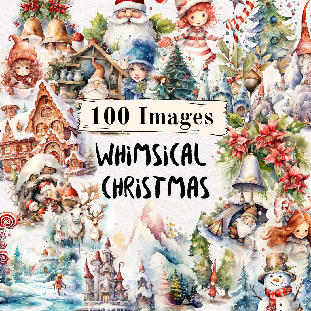 Whimsical Christmas Clipart Holiday Xmas Whimsical Elements Christmas ...
