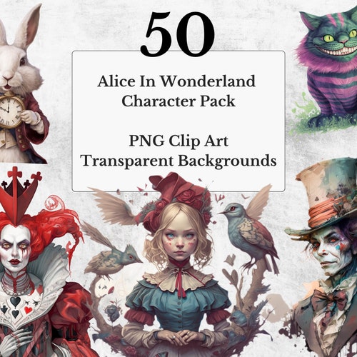 45 PNG Watercolor Alice in Wonderland Clipart Fairytale - Etsy