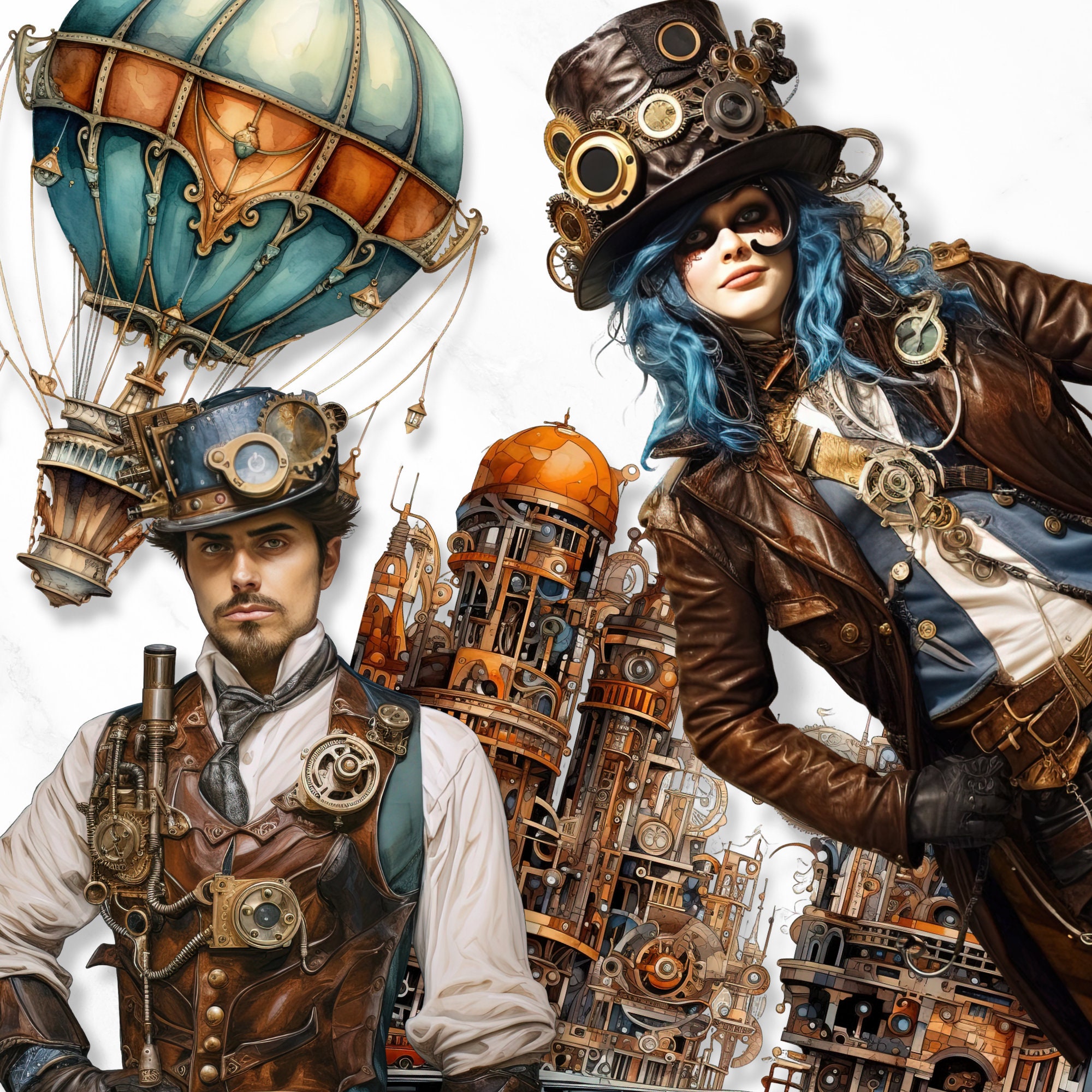 Steampunk Clipart PNG Design Steampunk World Steampunk Art - Etsy