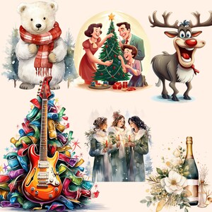 Christmas Mega Bundle Clipart Watercolor Christmas PNG Winter Santa ...