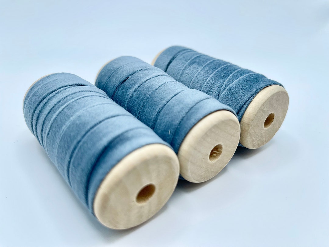 Velvet Ribbon Wooden Spool Fabric DIY Craft Material Elegant Gift ...