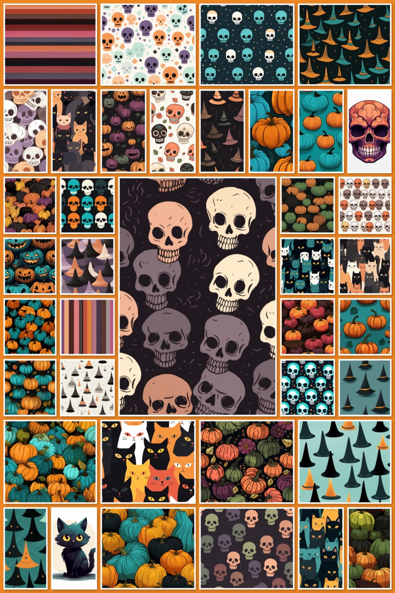 Halloween Digital Paper Wallpaper Halloween Patterns Ghost Pumpkin ...