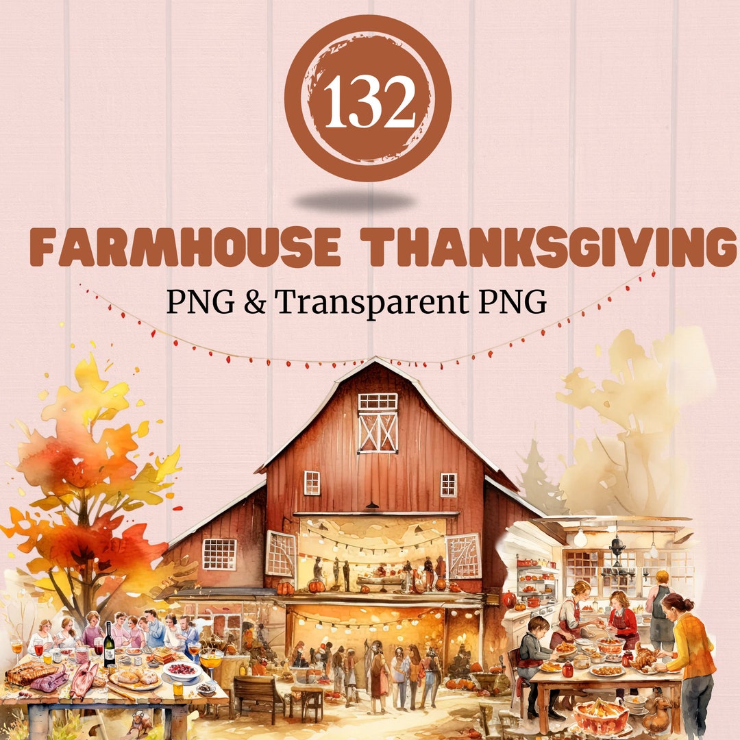 Farmhouse Thanksgiving Clipart Fall Design Bundle Fall Clipart ...