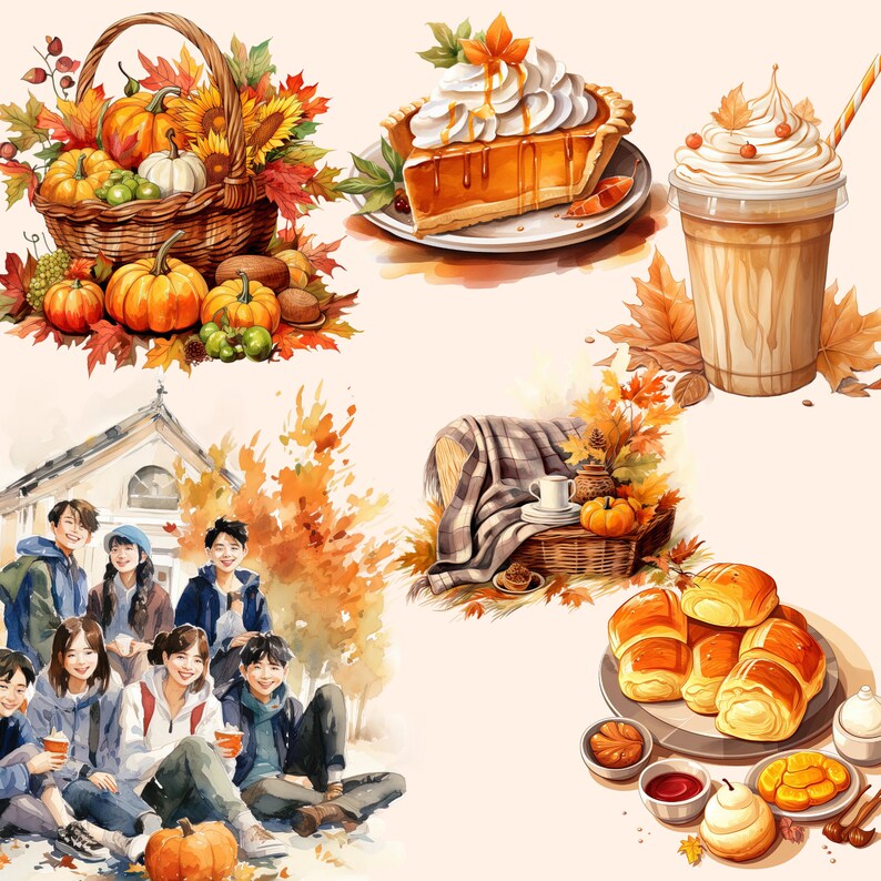 Thanksgiving Clipart Mega Bundle Autumn Clipart Fall PNG - Etsy