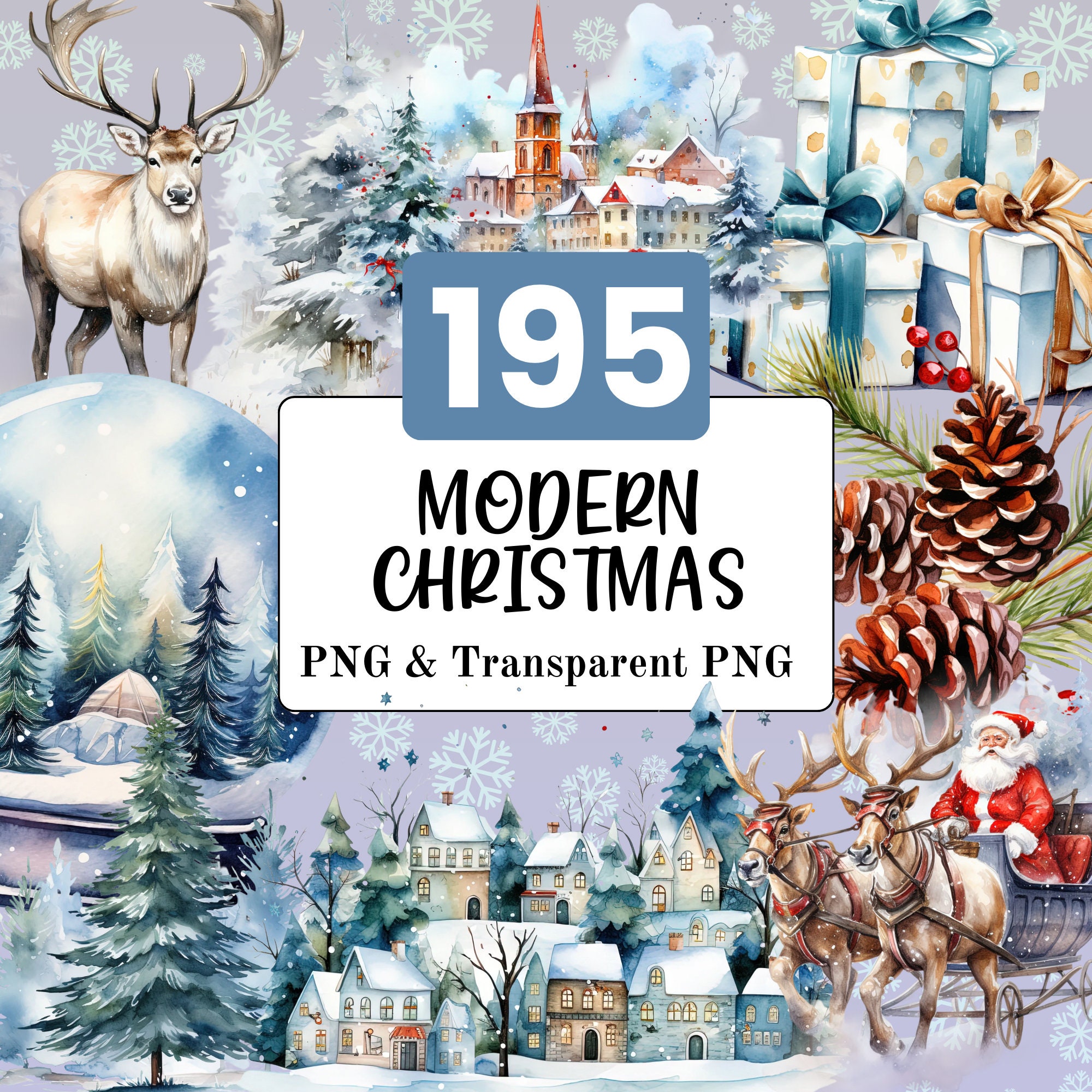 Watercolor Christmas Clipart 2023 Watercolor Winter Christmas Tree PNG ...
