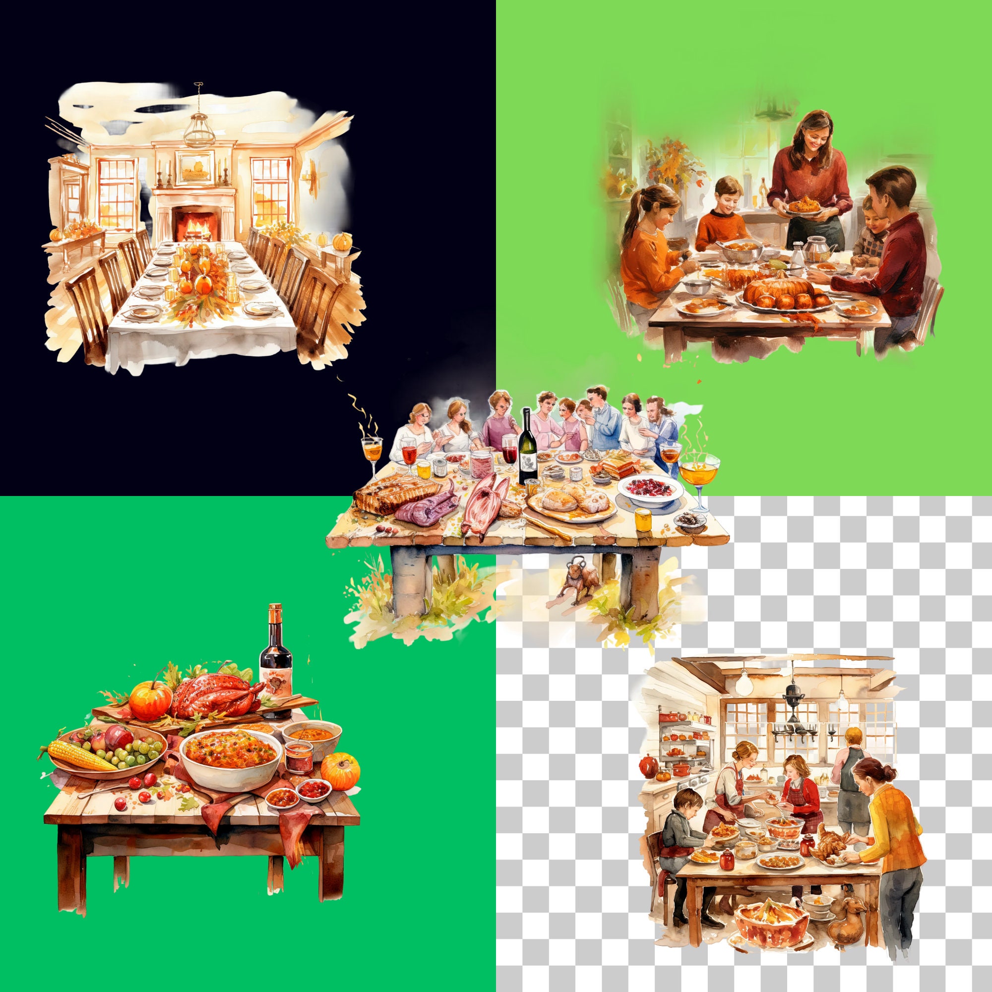 Farmhouse Thanksgiving Clipart Fall Design Bundle Fall Clipart ...