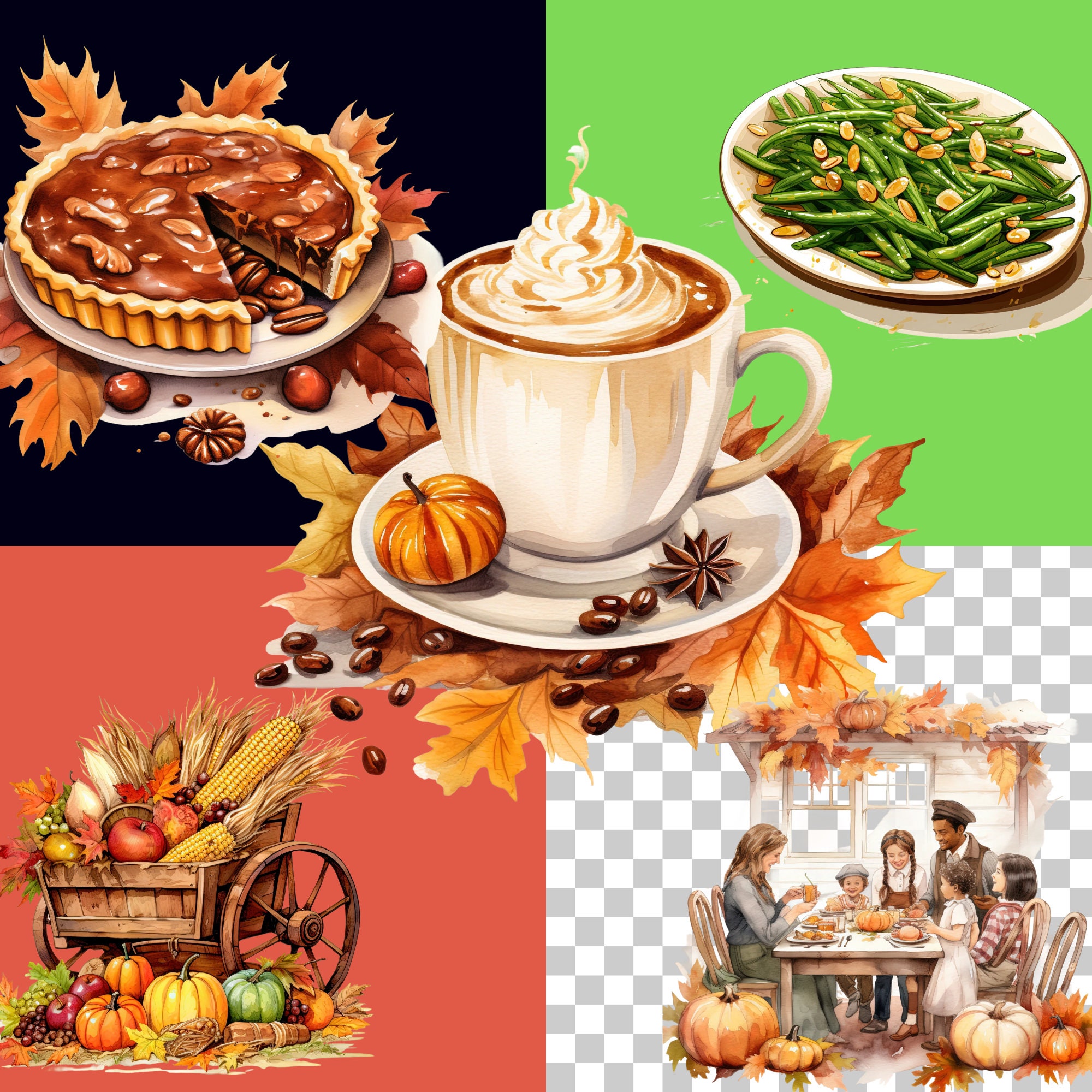 Thanksgiving Clipart Mega Bundle Autumn Clipart Fall PNG - Etsy