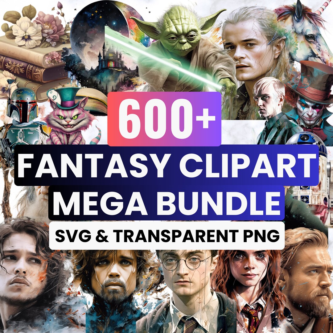 Fantasy Clipart Mega Bundle PNG SVG Clipart Clip Art for Crafts Graphic ...