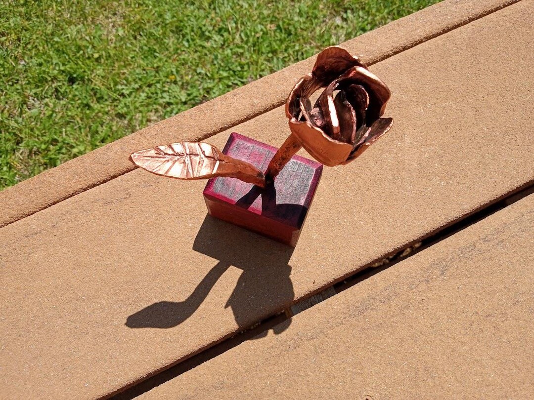 Hand Forged Copper Rose - Etsy