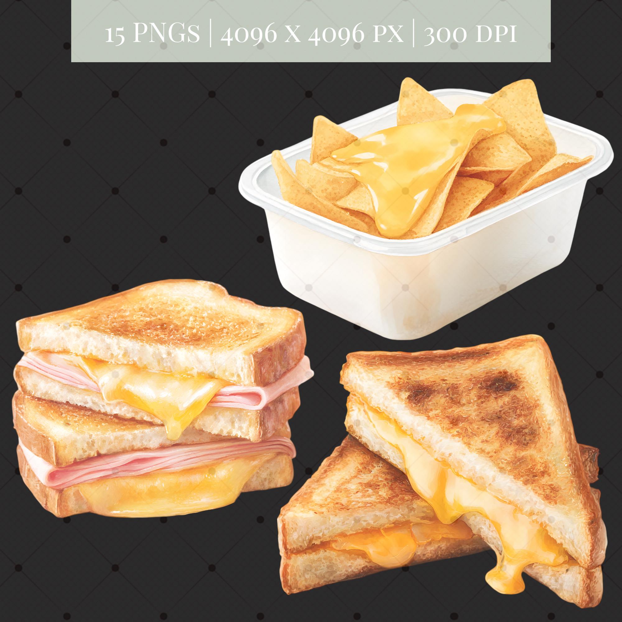 Kids Lunch Clipart Back to School Lunchbox Watercolor Food Art Sandwich ...