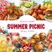 Summer Picnic Watercolor Food Clipart Commercial Use, Watermelon ...