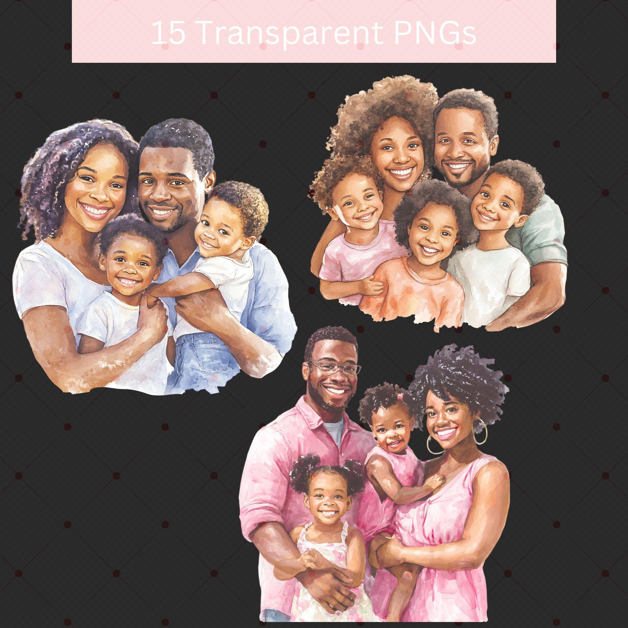 Black Family Clipart Bundle African American Clip Art PNG Mothers Day ...