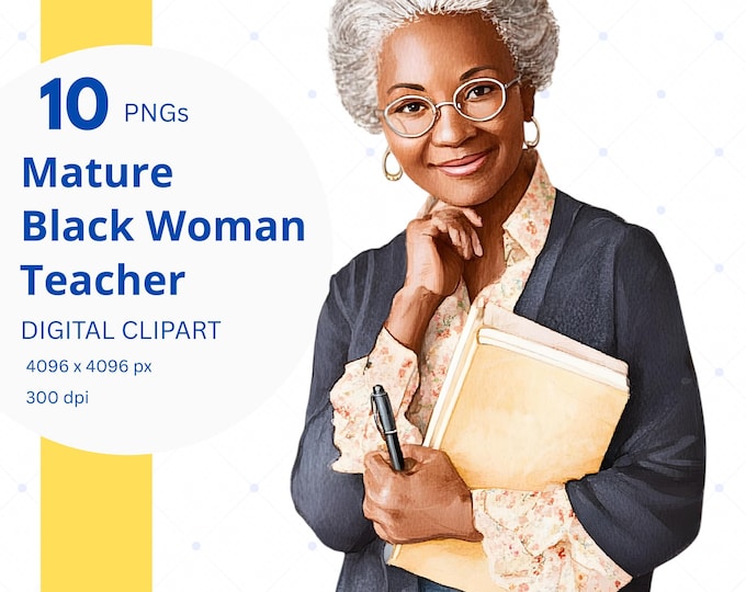 African American Woman Teacher, Classroom Clip Art - Cute Black Lady ...