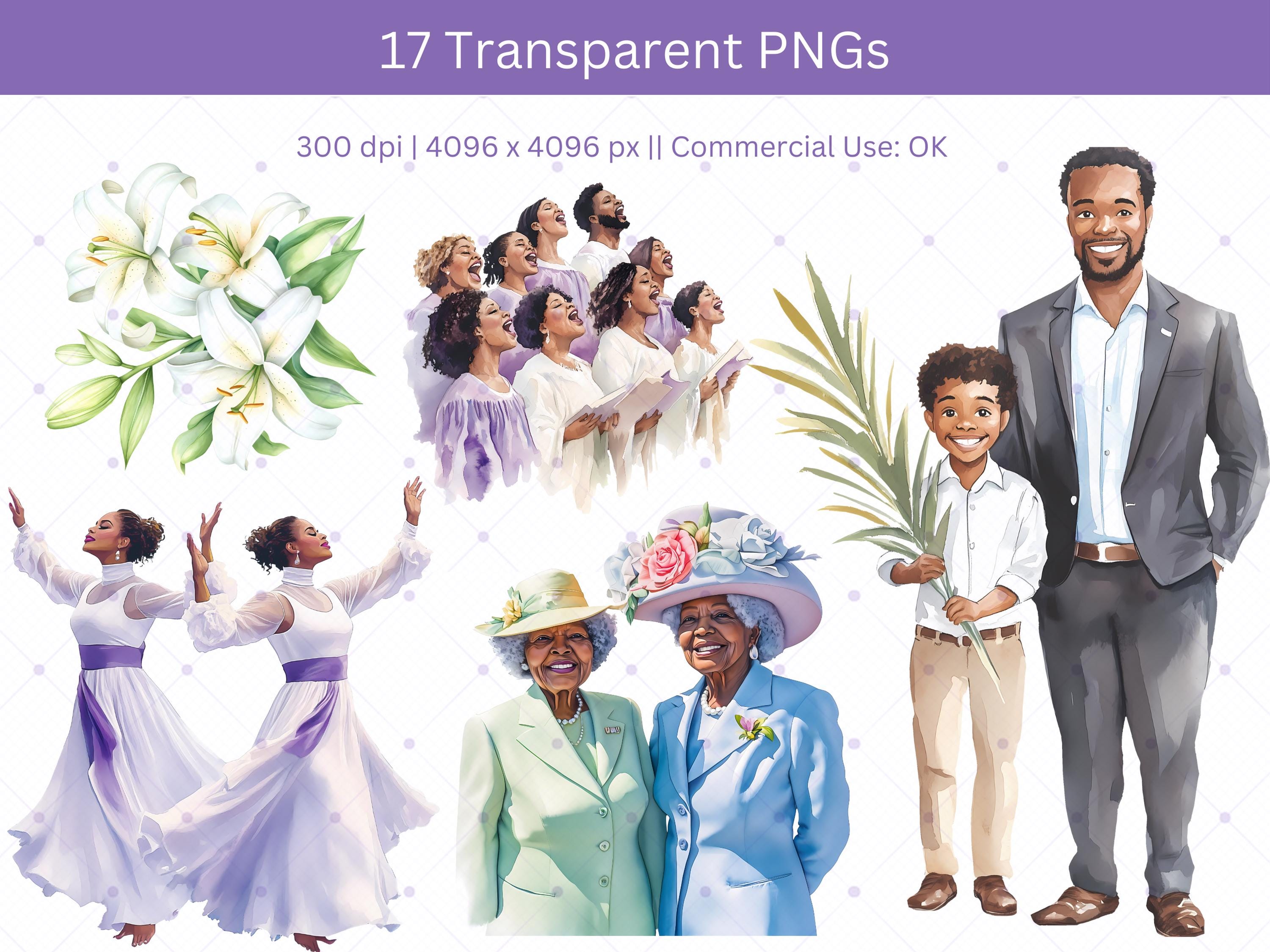 African American Easter Clipart | Black Church Printable Easter PNG ...