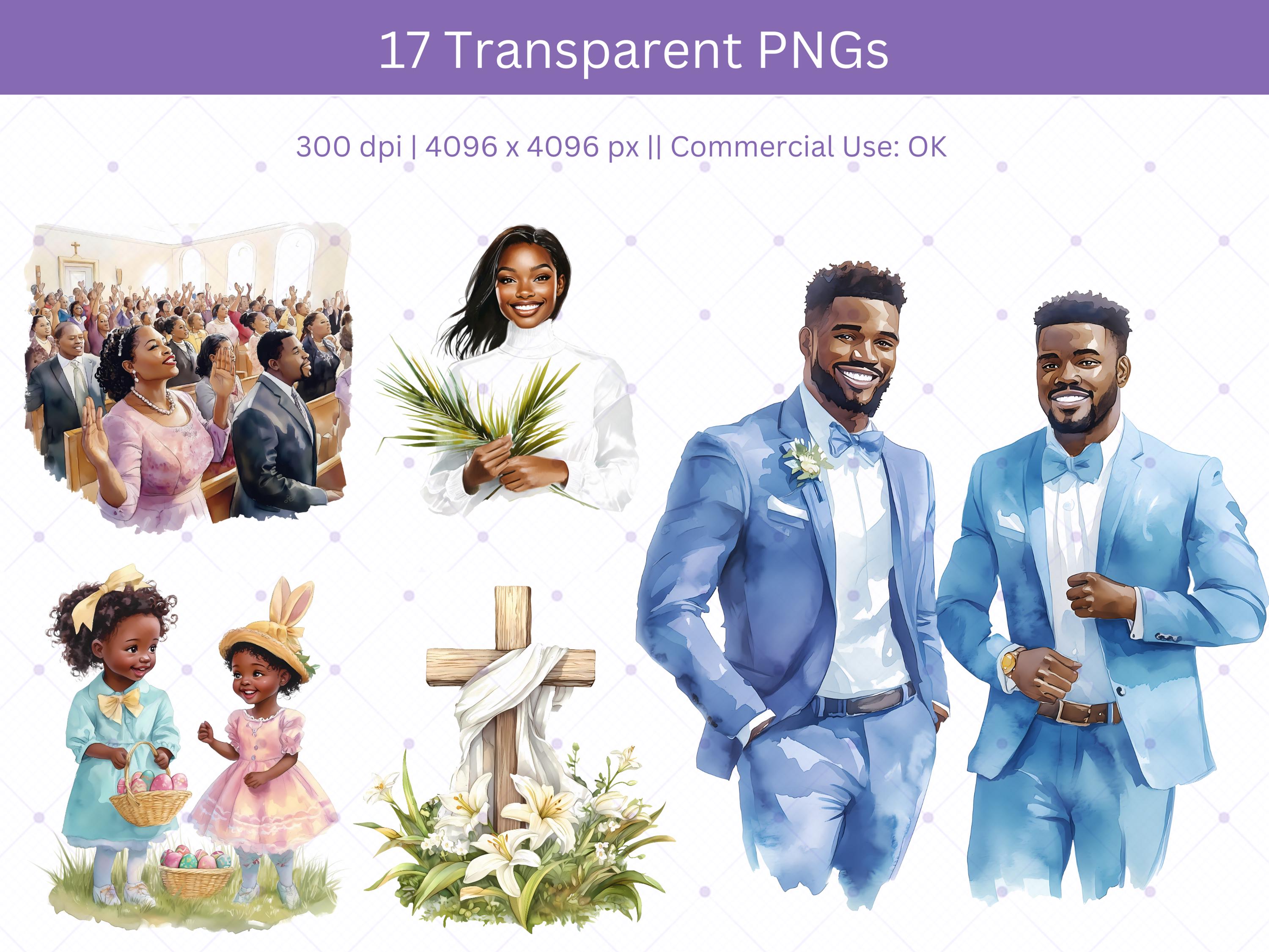 African American Easter Clipart | Black Church Printable Easter PNG ...