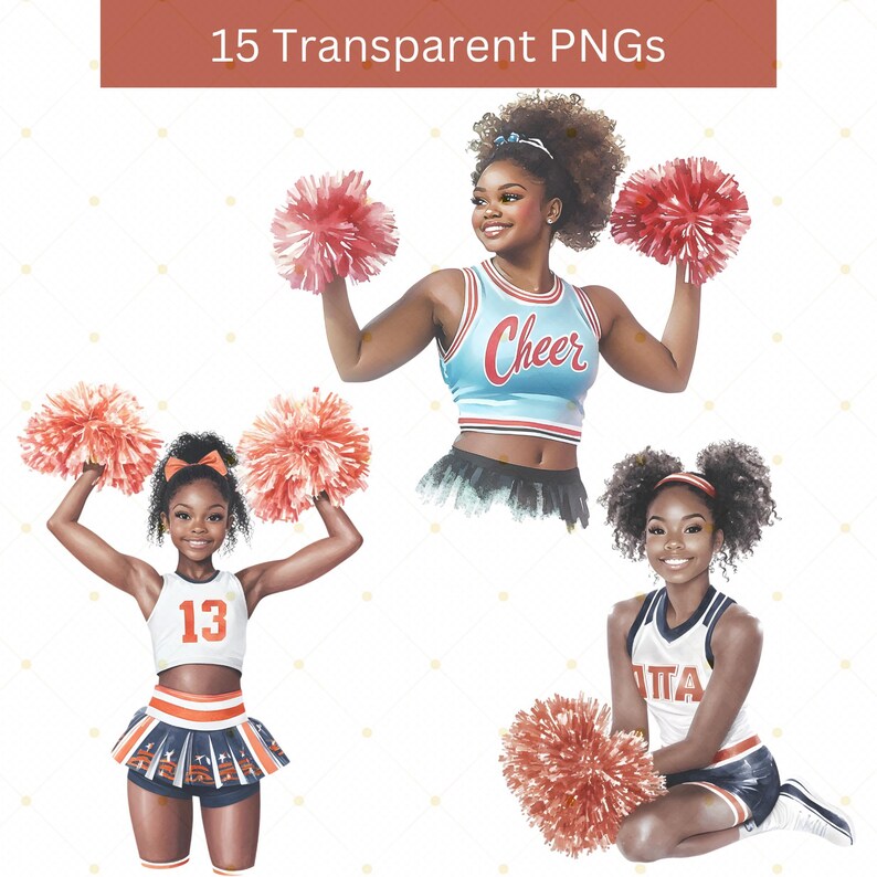 Black Girl Cheerleader Clipart African American Cheer PNG Back to ...