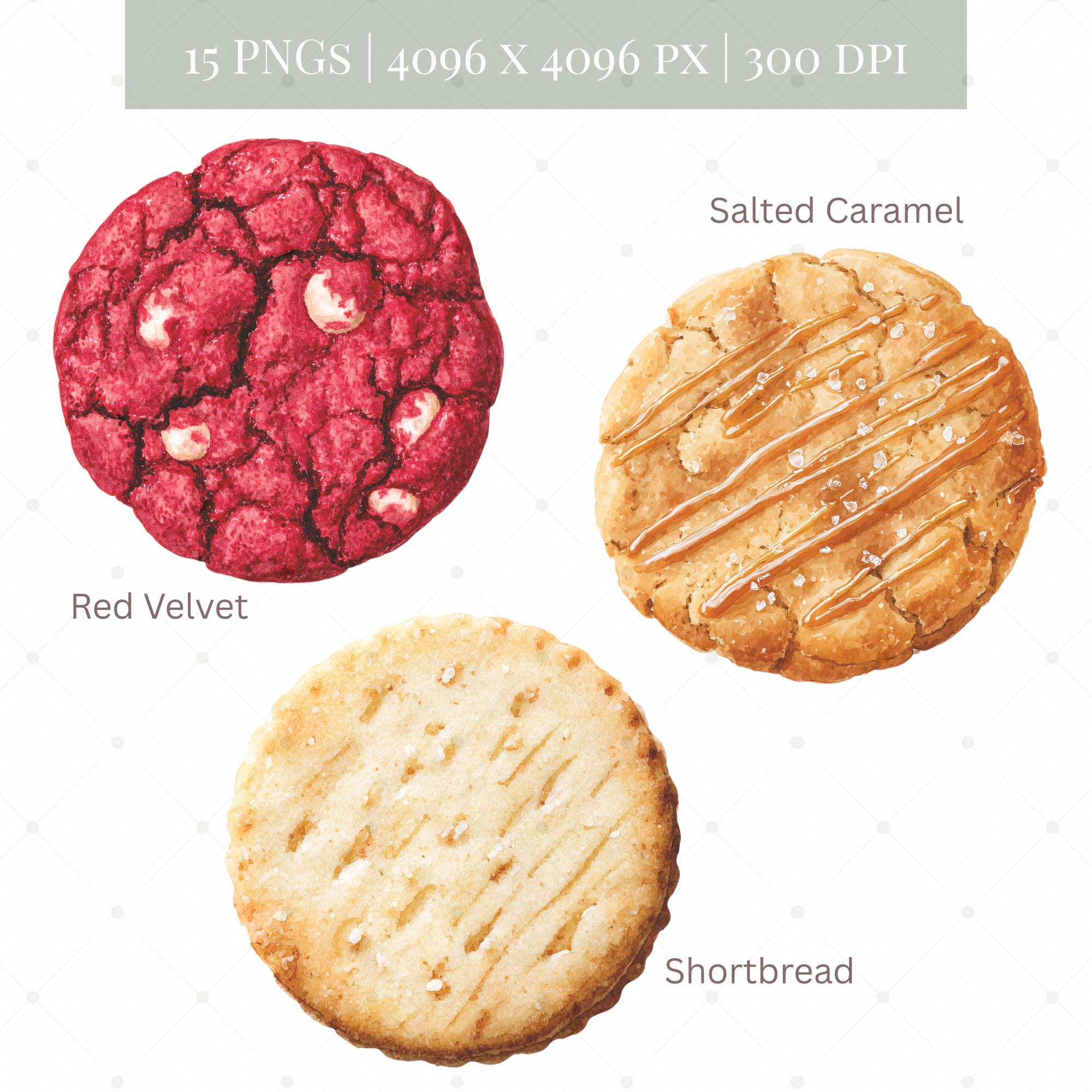 Printable Cookie Clipart Bundle, Cozy Dessert Art Baking PNG, Chocolate ...