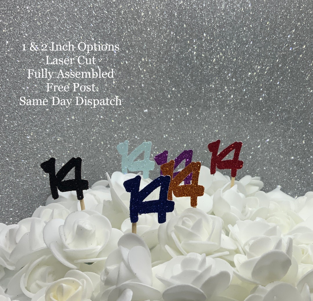 14th Birthday Personalised Glitter Birthday Cake Topper Birthday ...