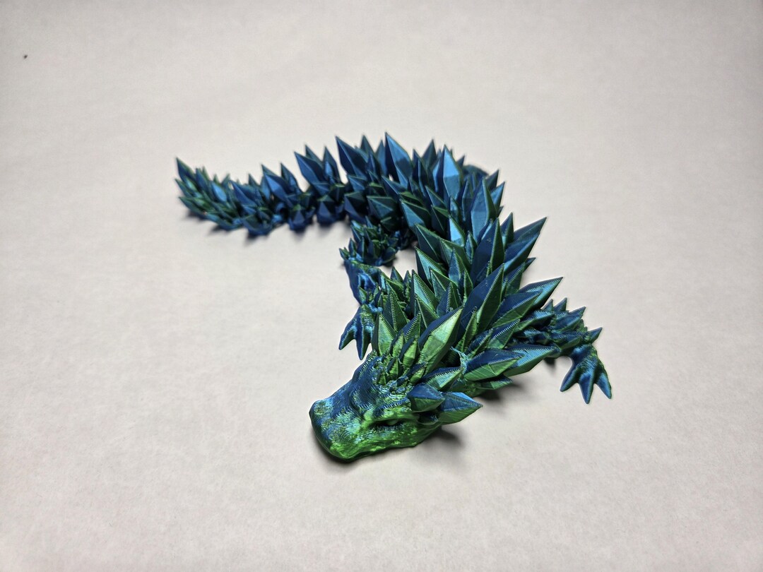 Articulated Spiky Dragon: 3D Printed Fidget Toy, Dual Colour - Etsy UK