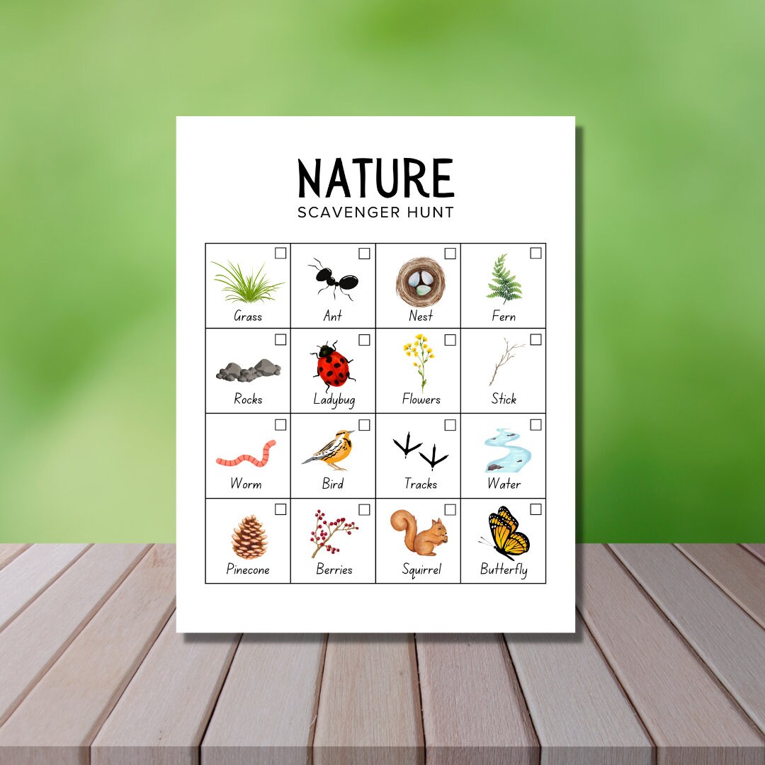 Nature Scavenger Hunt for Kids Instant Downloadable Activity Nature ...