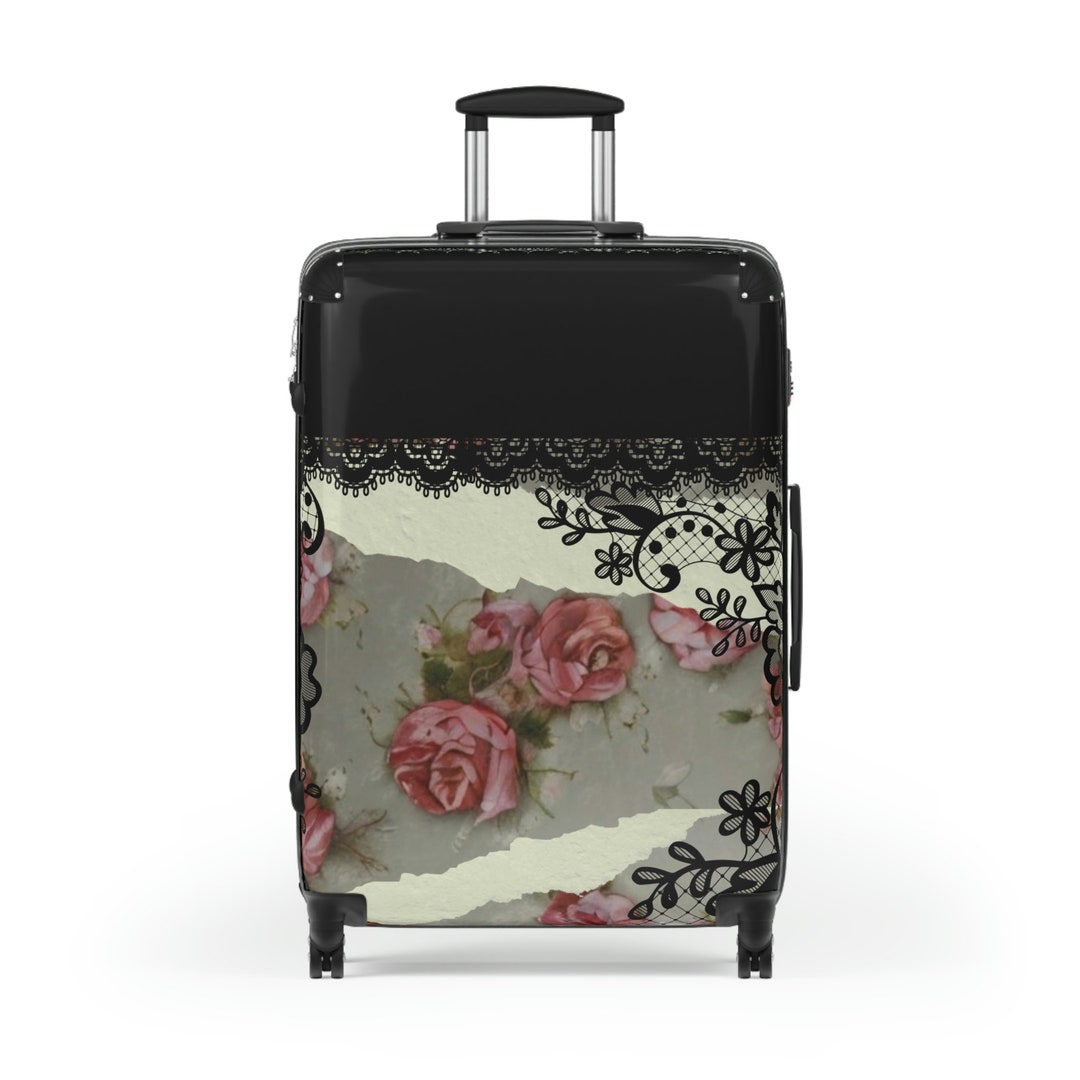 Suitcases for Ultimate Style Convenience-vintage Antique Rose Floral ...