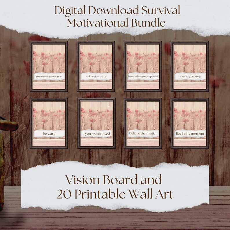 Digital Motivational Quotes-printable Wall Art Set-vision Board ...