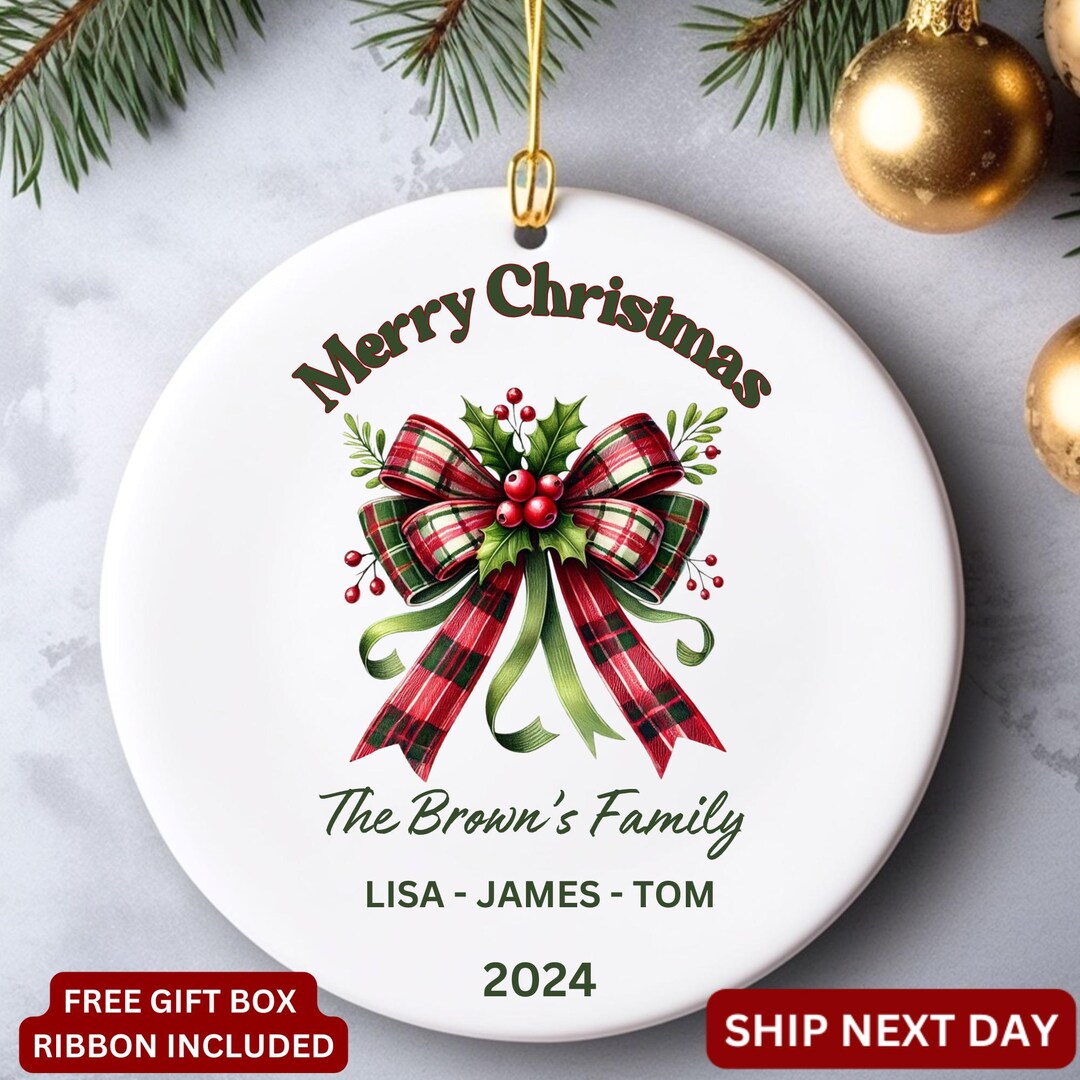 Personalized Family Christmas Ornament, Family Christmas Keepsake ...