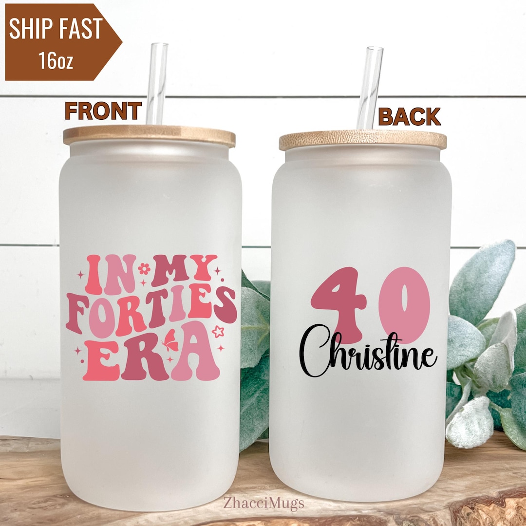 In My Forties Era Ice Coffee Cup, 40th Birthday Gift for Her, 40th ...