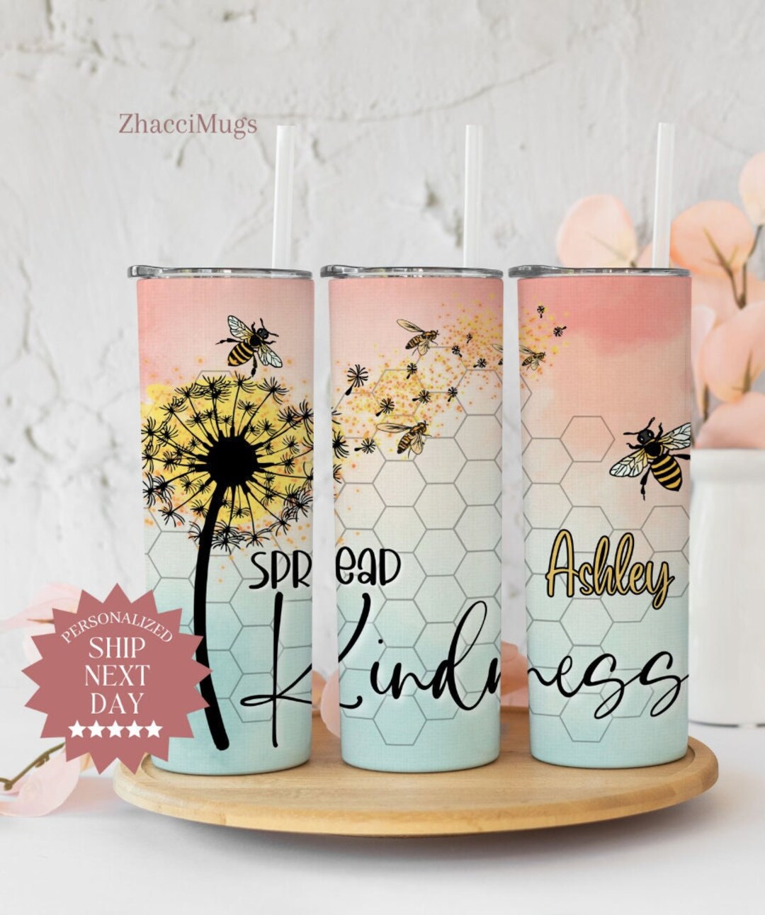 Personalized Bee Tumbler, Spread Kindness Honey Bee Tumbler, Beekeeper ...