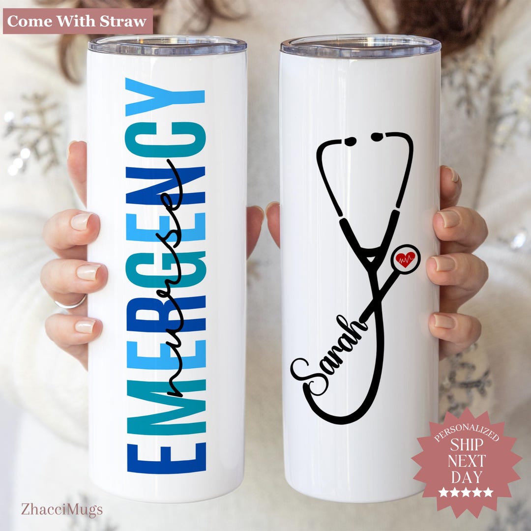 Emergency Nurse Tumbler Personalized, Emergency Nurse Gifts for Women ...