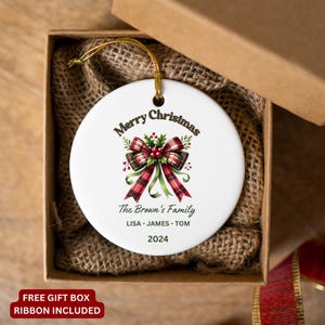 Personalized Family Christmas Ornament, Family Christmas Keepsake ...