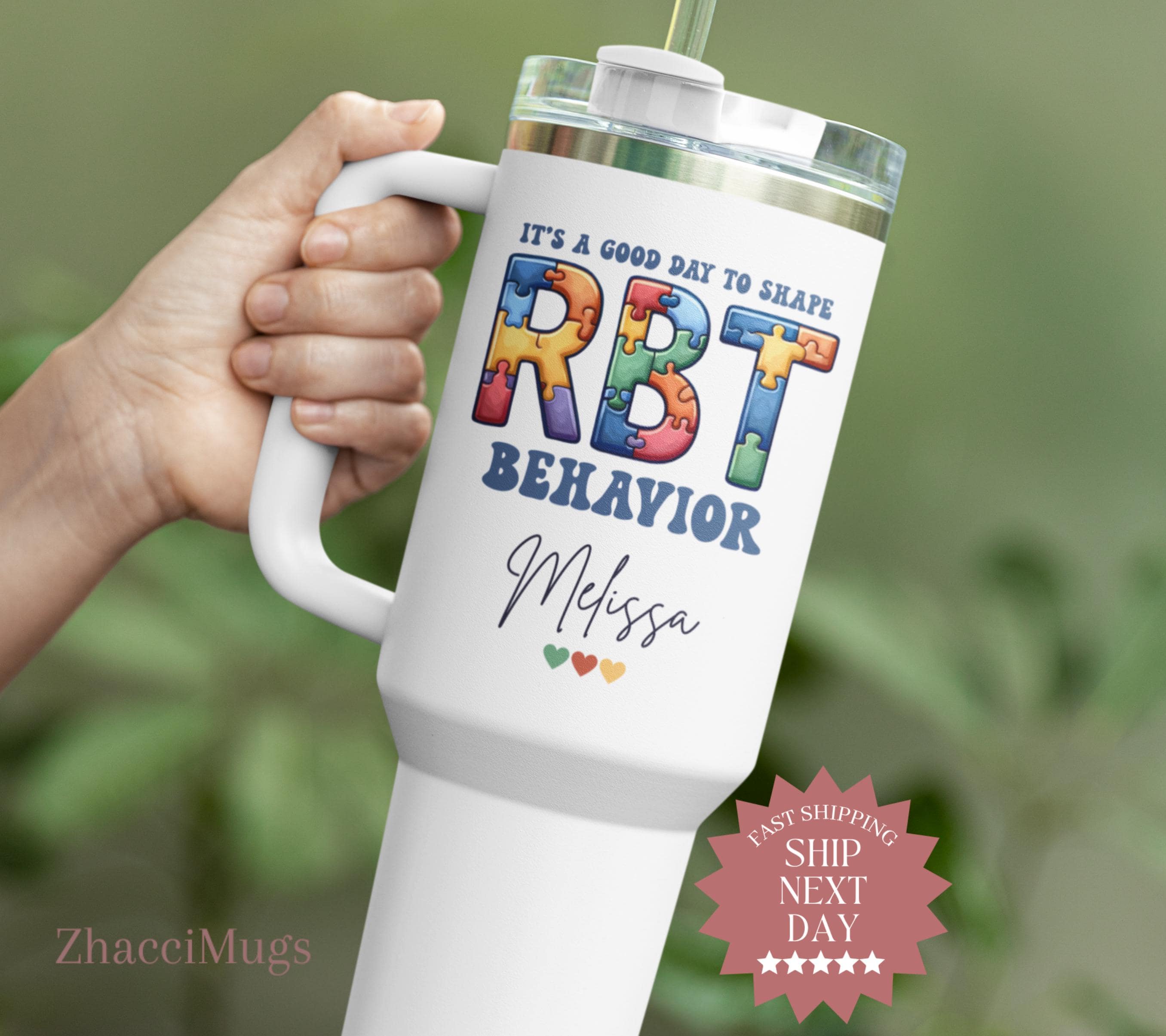 Personalized RBT 40oz Tumbler Behavior Technician Gift ABA Therapist ...