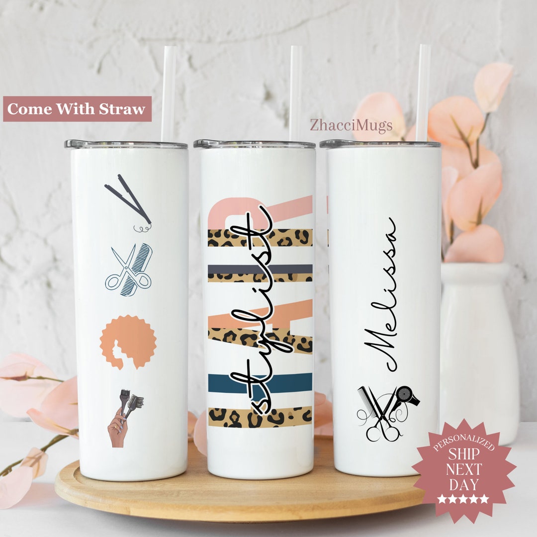 Hair Stylist Tumbler Personalized, Hairdresser Cup With Straw ...