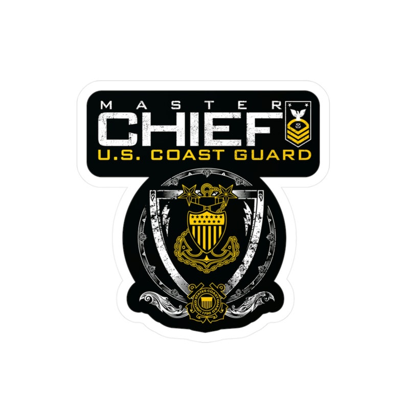 U.S. Coast Guard Master Chief (MCPO) Kiss-cut Sticker, Coast Guard ...
