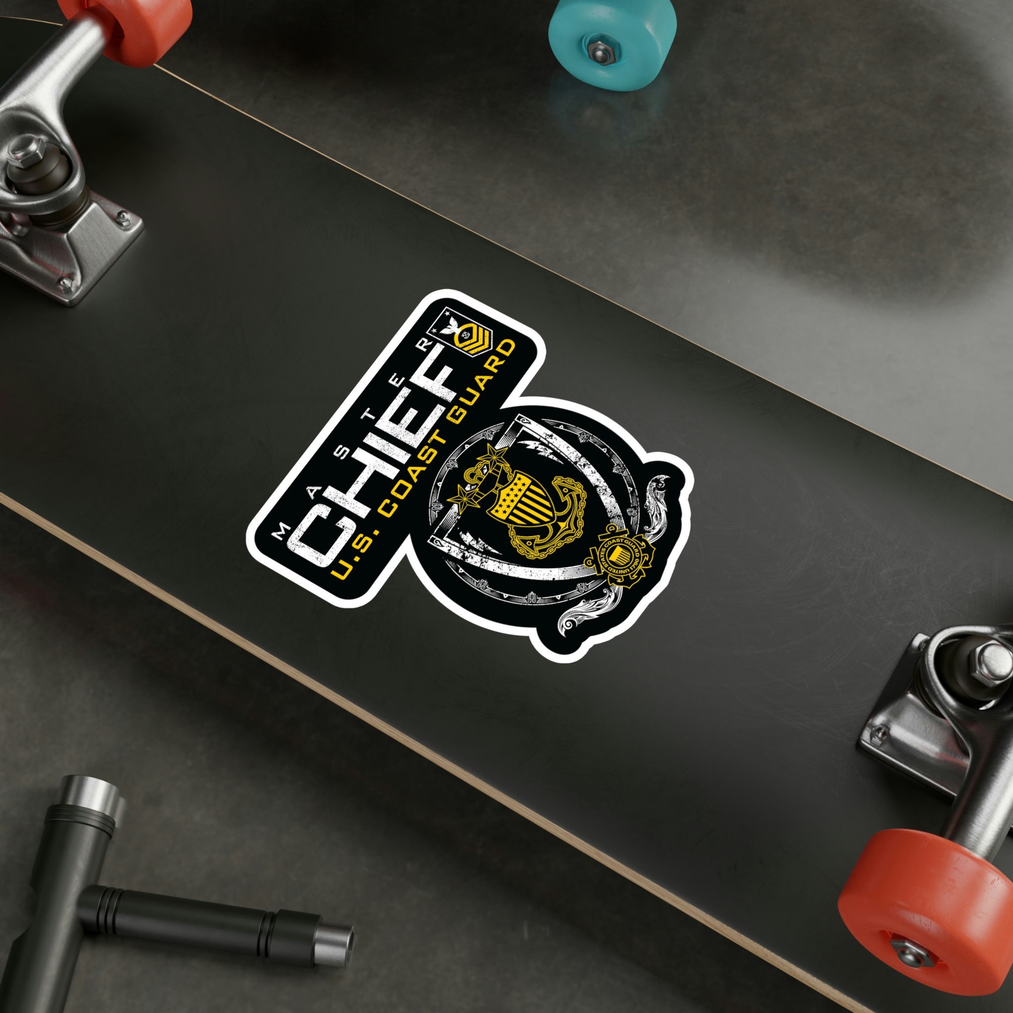 U.S. Coast Guard Master Chief (MCPO) Kiss-cut Sticker, Coast Guard ...