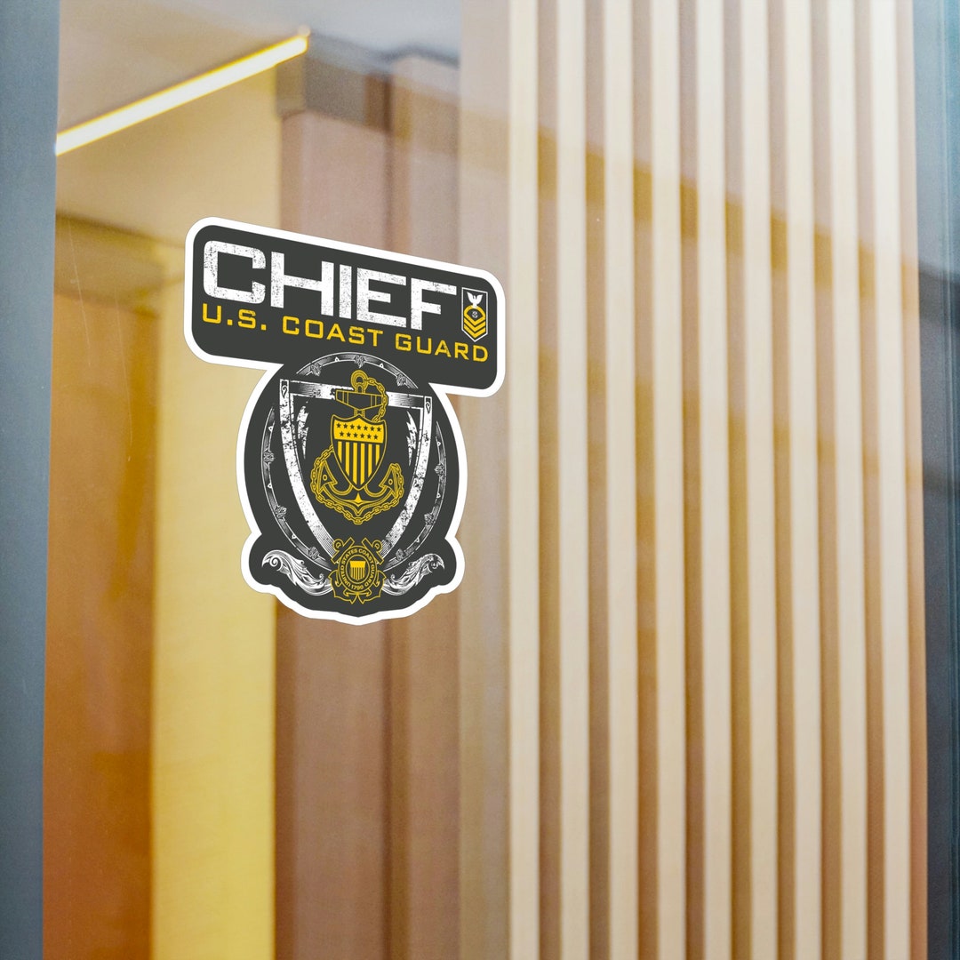 U.S. Coast Guard Chief (CPO) Kiss-cut Sticker, Coast Guard, USCG Vinyl ...