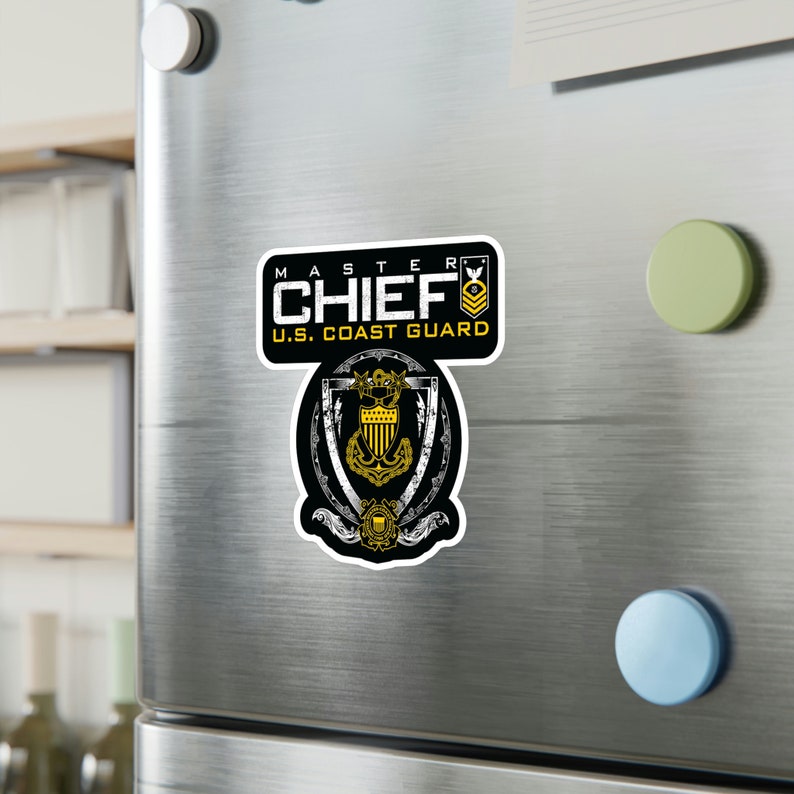 U.S. Coast Guard Master Chief (MCPO) Kiss-cut Sticker, Coast Guard ...