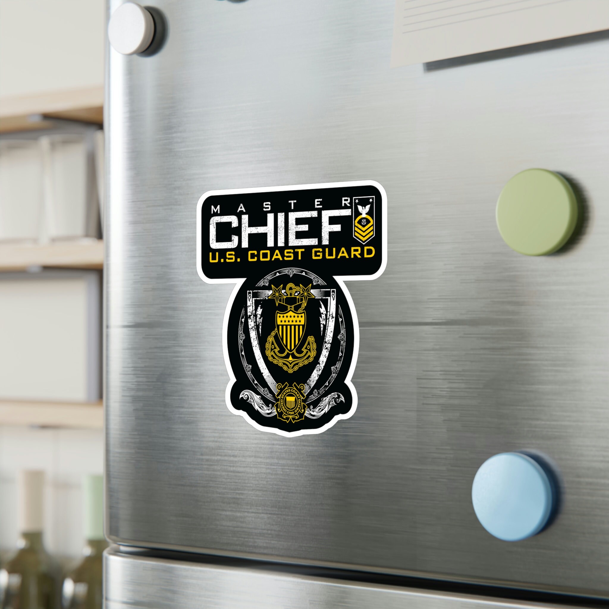 U.S. Coast Guard Master Chief (MCPO) Kiss-cut Sticker, Coast Guard ...