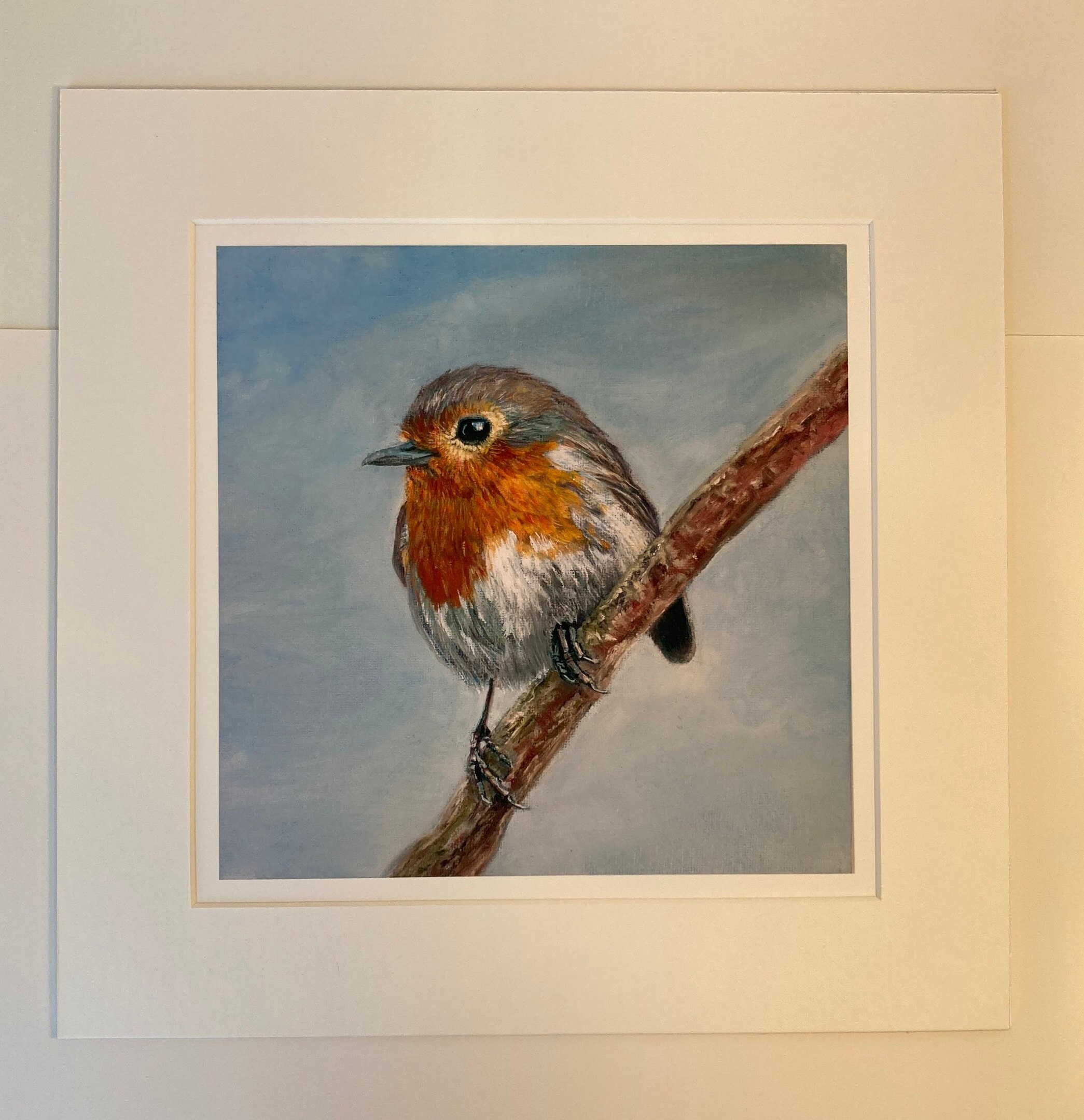 Robin Redbreast Mounted Art Print - Etsy UK